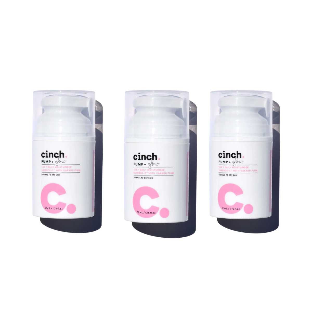 Cinch Skin Pump + Glow Trio – Hydrating Daily Moisturiser – Cinch Skin